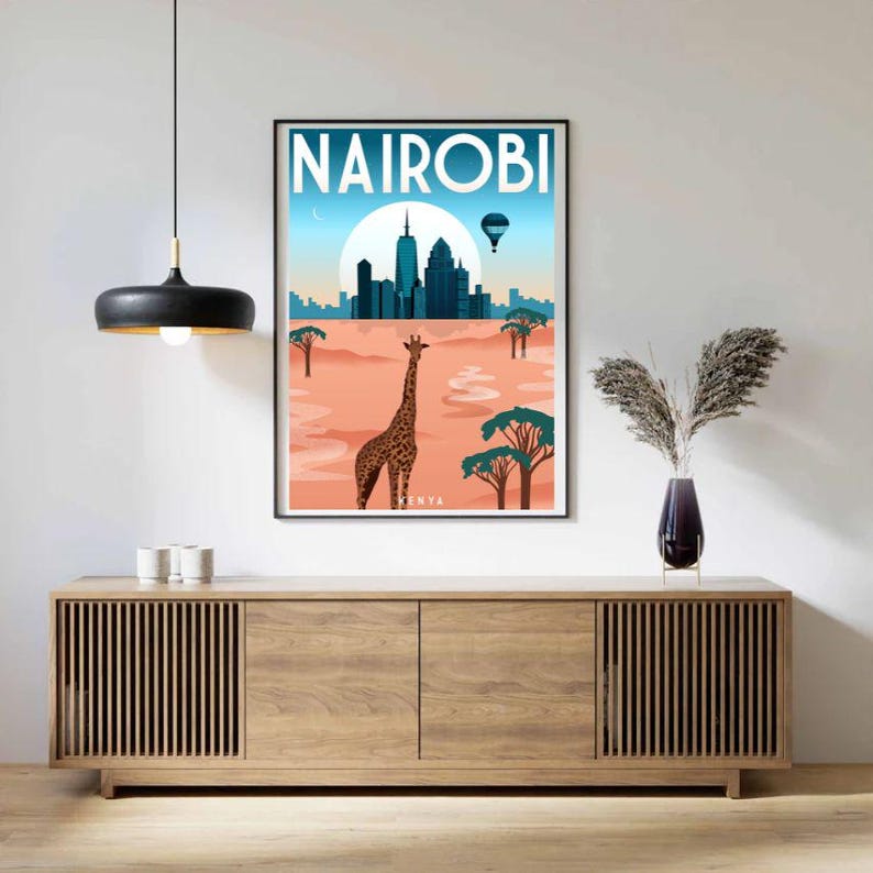 Nairobi Wall Art Poster | Digital Download | Vibrant Cityscape | Kenyan ...