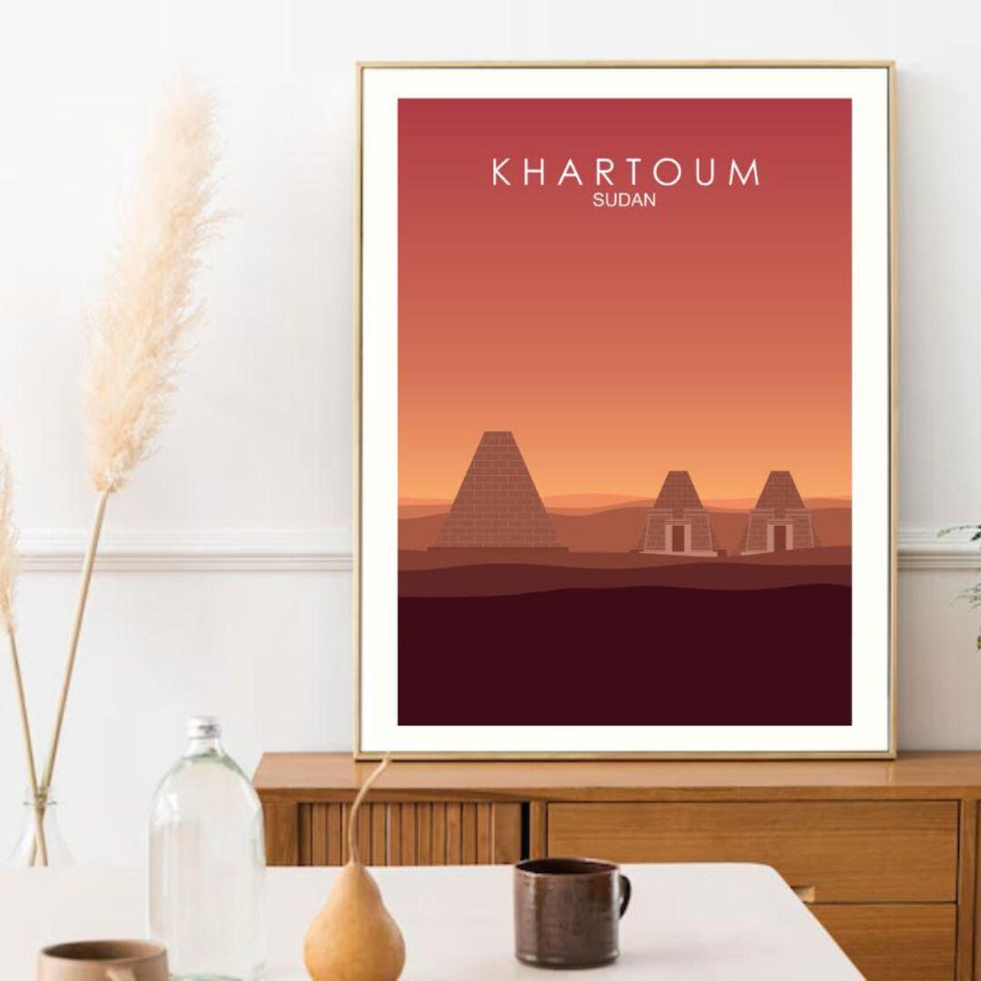 Khartoum, Sudan Retro Wall Art | Travel Décor | Digital Download ...