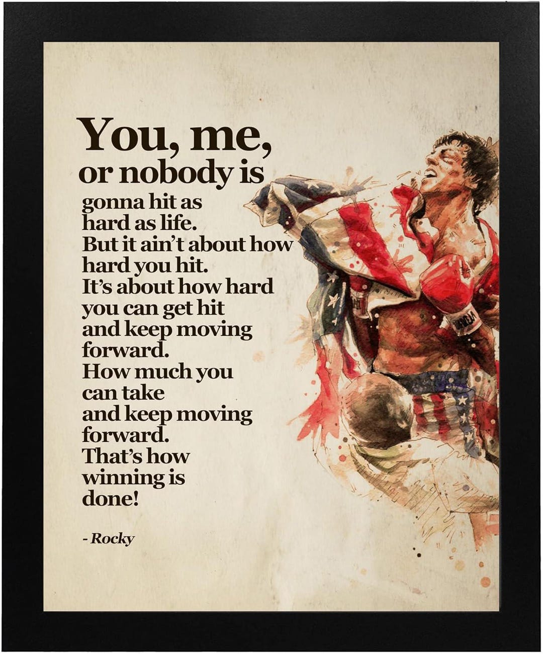 Rocky Balboa Quote Wall Art Digital Download | Inspirational Boxing ...