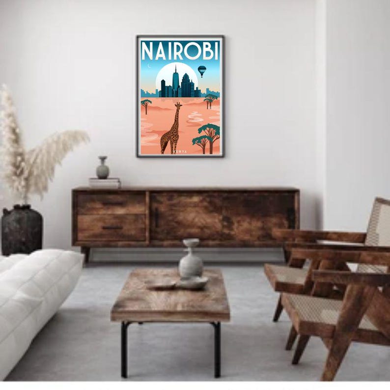 Nairobi Wall Art Poster | Digital Download | Vibrant Cityscape | Kenyan ...