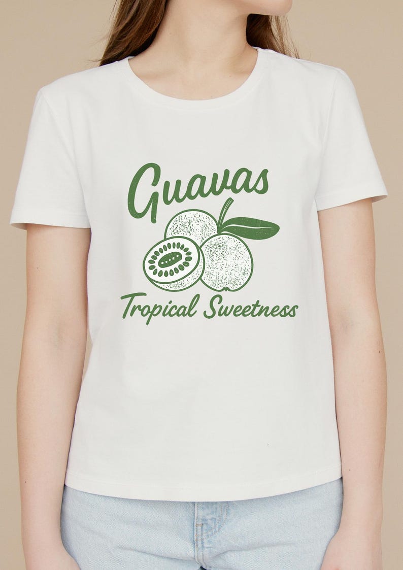Guava PNG Shirt Design - Tropical Fruit Digital Design PNG - Hand Drawn ...