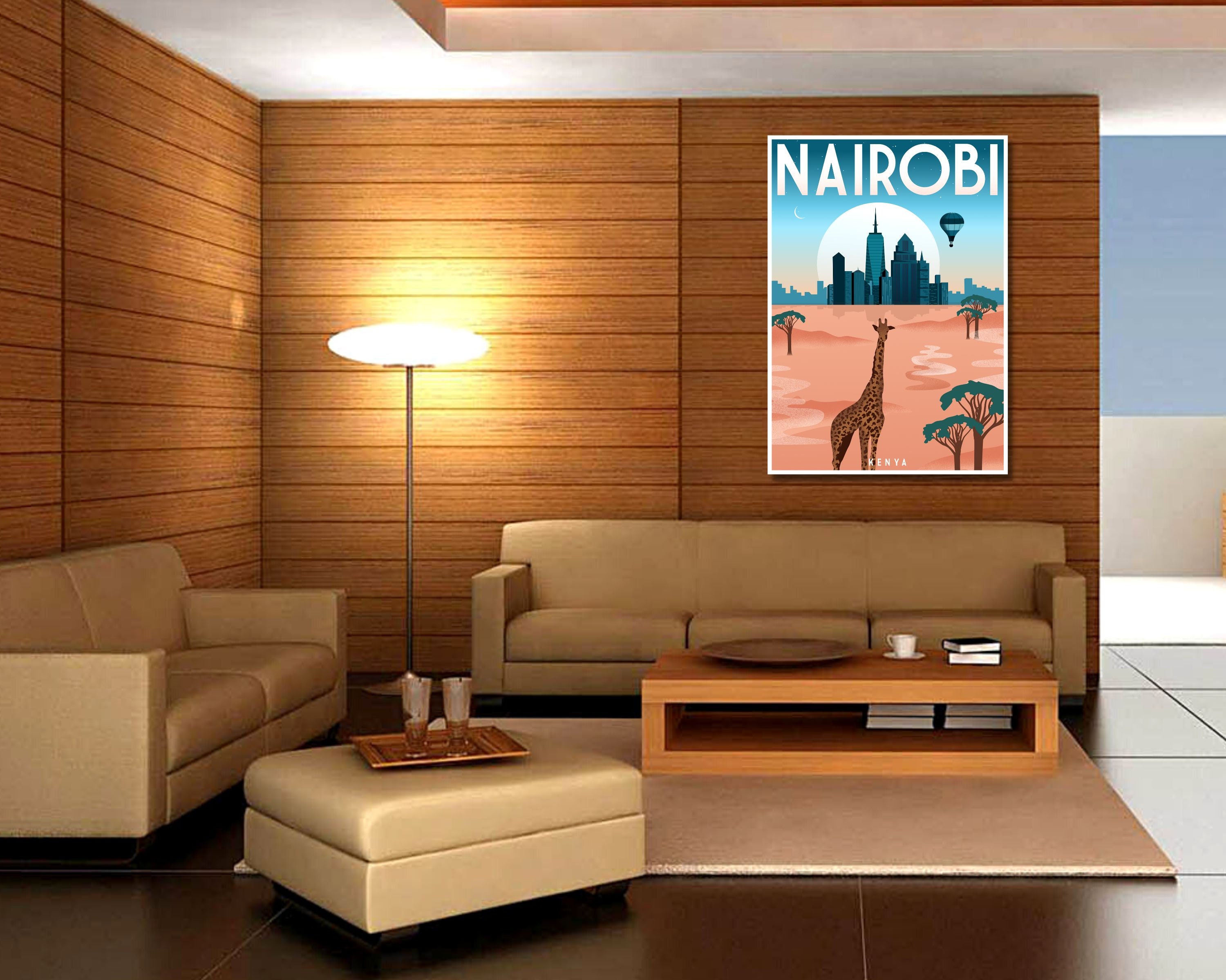 Nairobi Wall Art Poster | Digital Download | Vibrant Cityscape | Kenyan ...