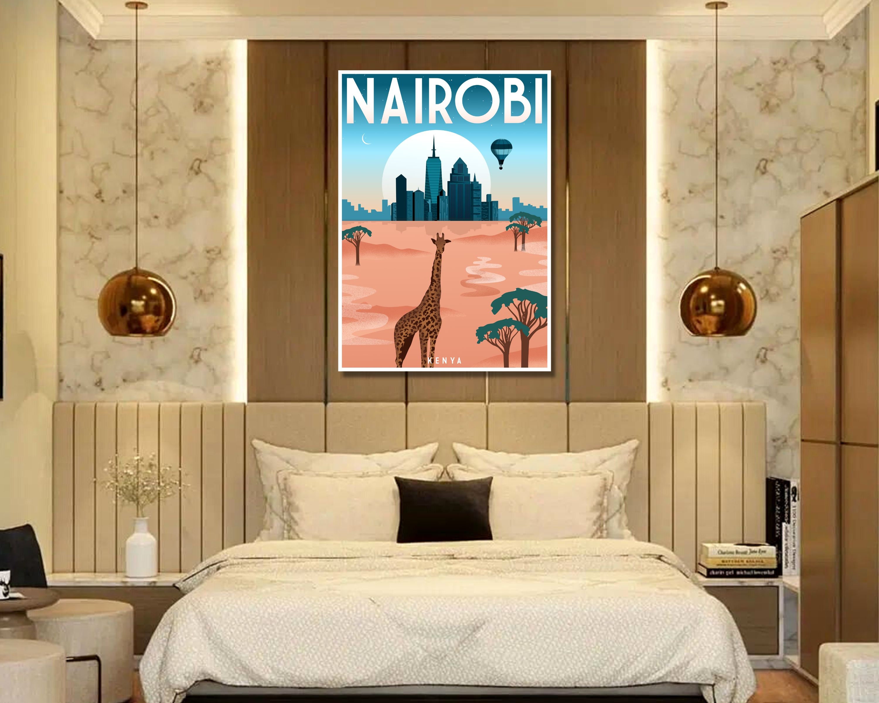 Nairobi Wall Art Poster | Digital Download | Vibrant Cityscape | Kenyan ...