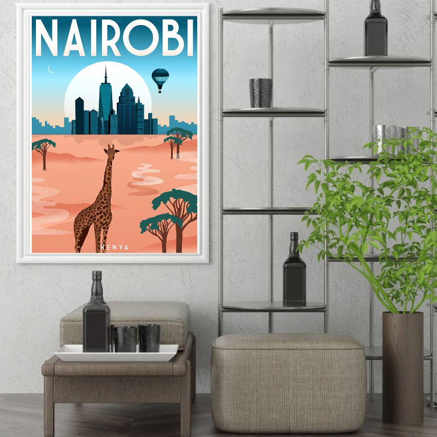 Nairobi Wall Art Poster | Digital Download | Vibrant Cityscape | Kenyan ...