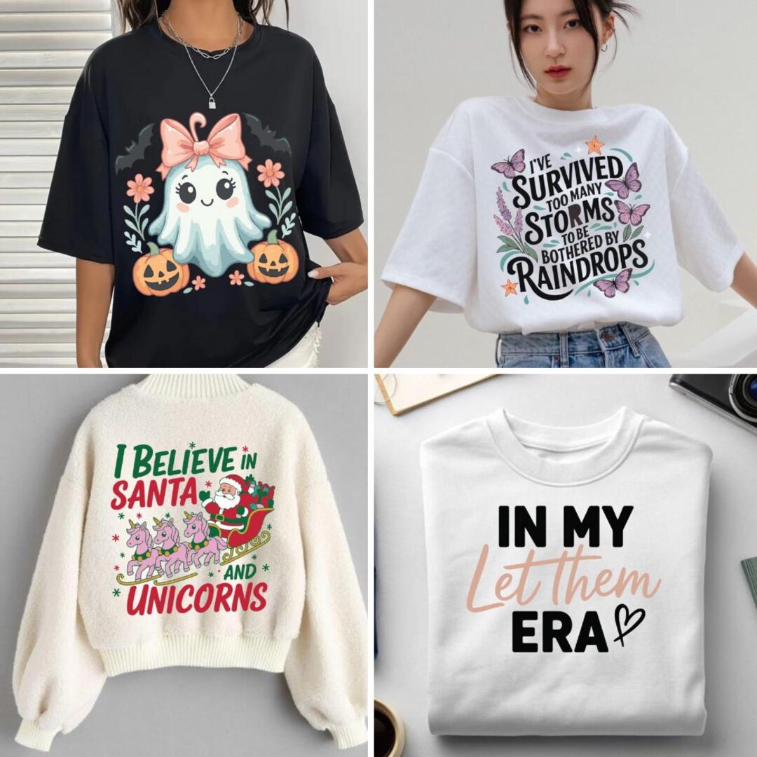 Holiday Sublimation Designs Bundle: Halloween, Christmas, School PNG ...