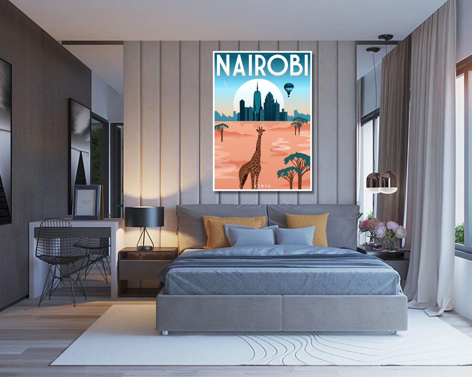 Nairobi Wall Art Poster | Digital Download | Vibrant Cityscape | Kenyan ...
