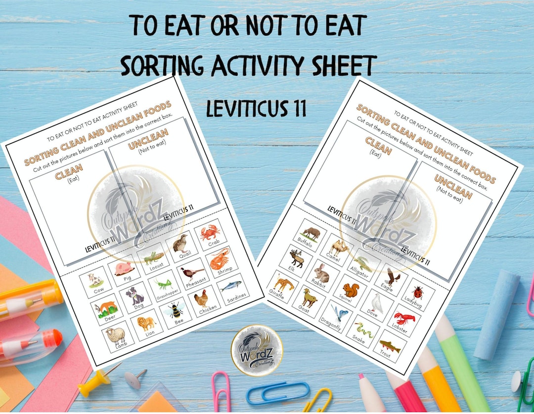 Clean & Unclean Animals Sorting Activity | Leviticus 11 Bible Printable ...