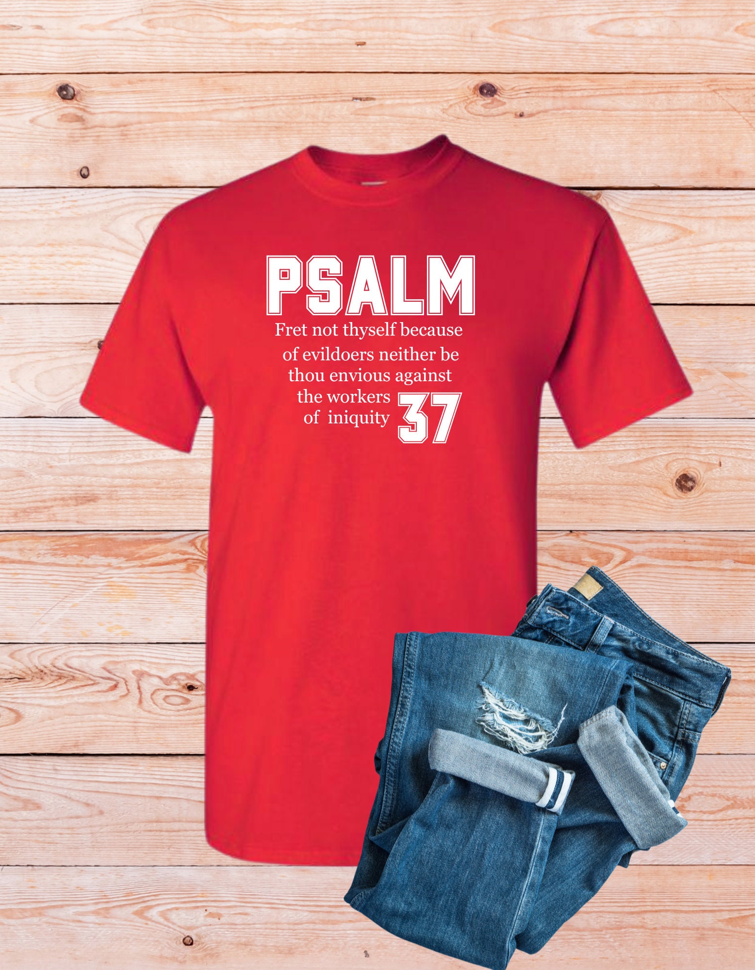 Unique Psalm37 Design Shirt, Bible Verse Tshirt, Inspirational ...
