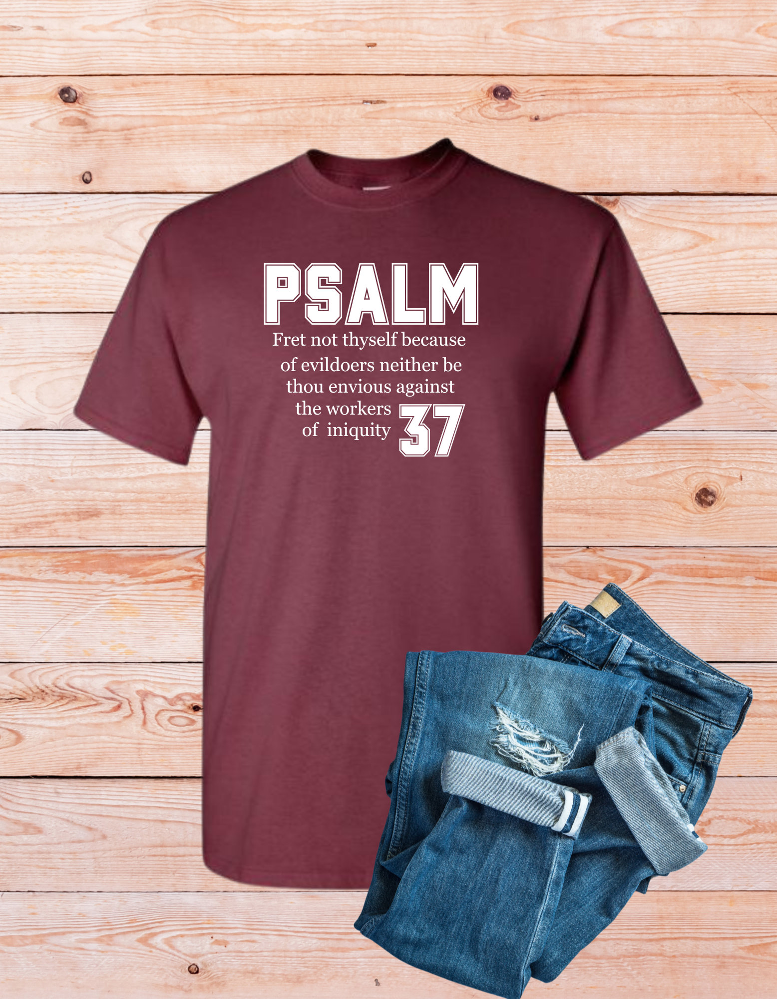 Unique Psalm37 Design Shirt, Bible Verse Tshirt, Inspirational ...