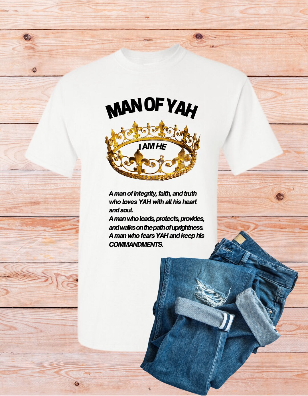 I Am He, Man of YAH Shirt, Inspirational T-shirt, Gift for Husband ...