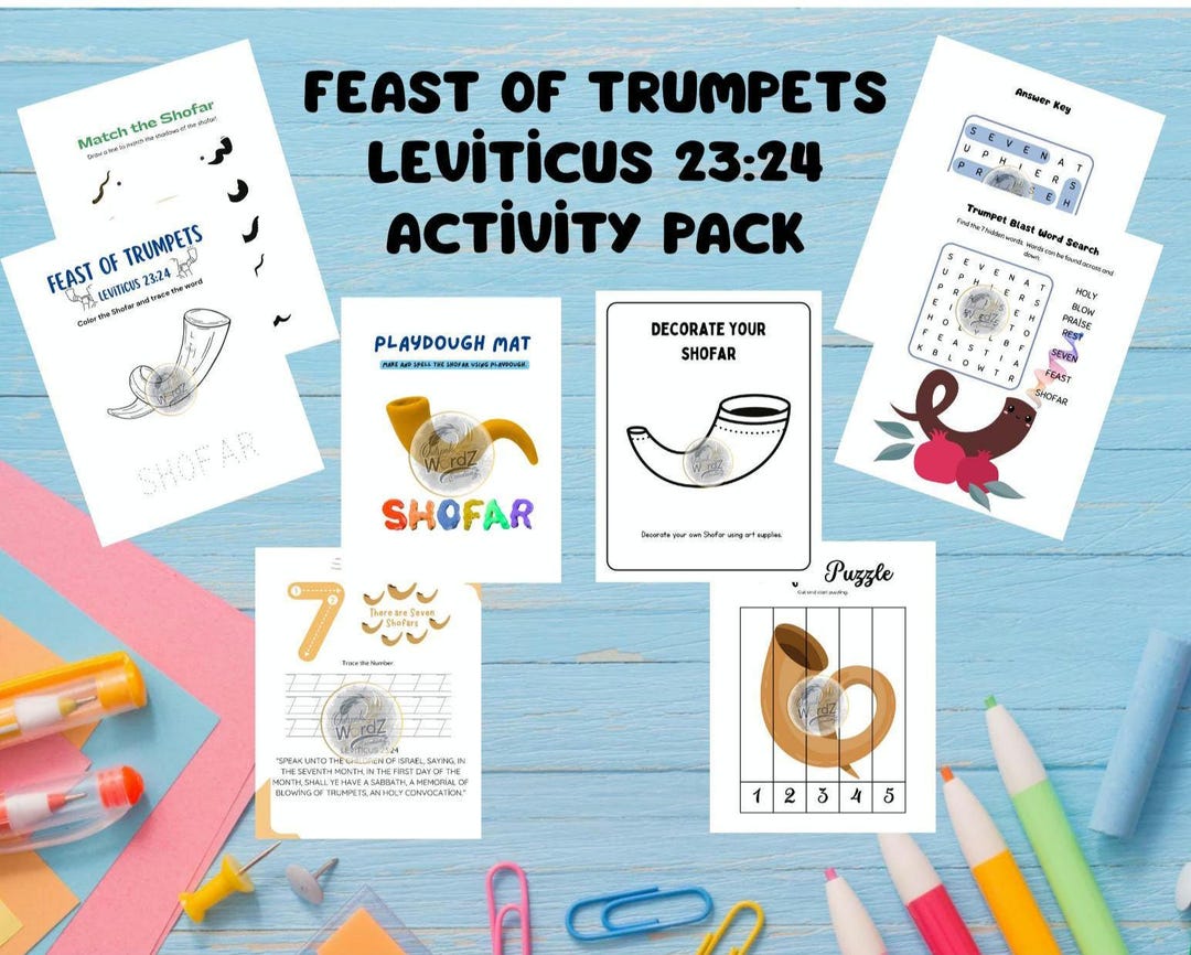 Feast of Trumpets Activity Pack | Yom Teruah Printable Worksheets for ...
