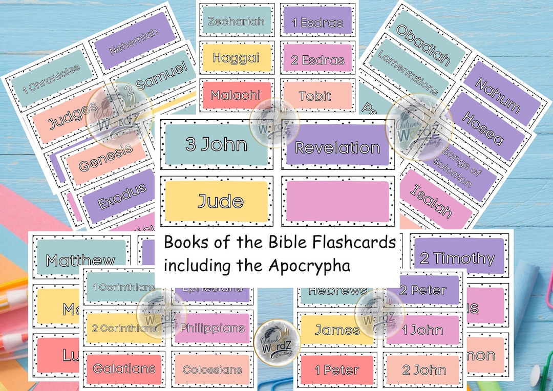 Books of the Bible Flash Cards | Fun & Educational Scripture Learning ...