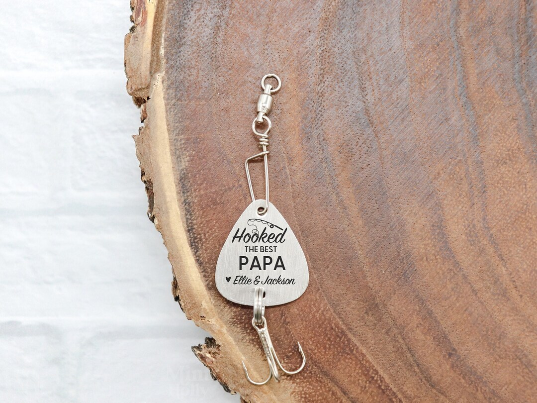 Hooked the Best Papa Fishing Lure Personalized Gift for Papa From Kids ...