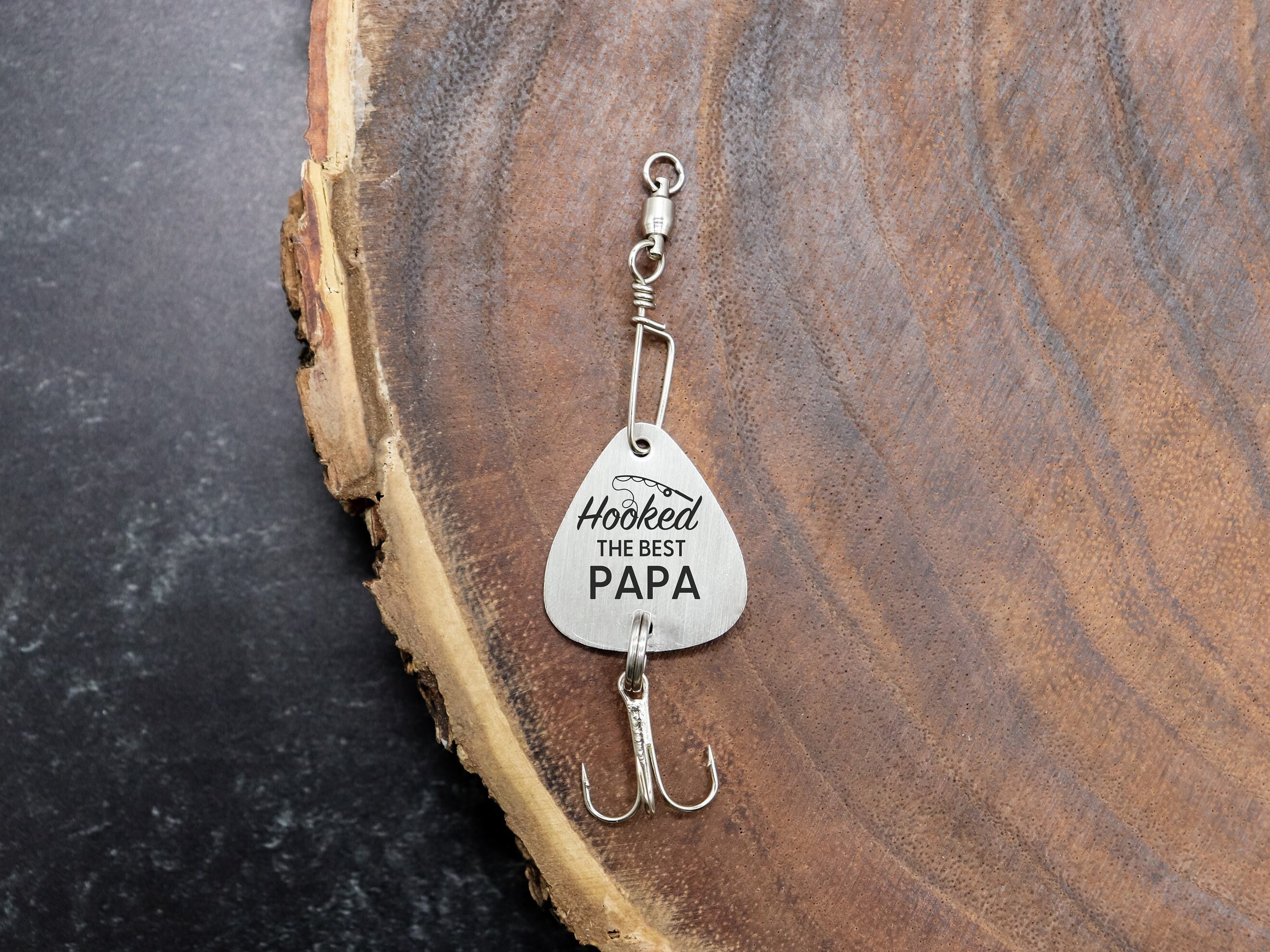 Hooked the Best Papa Fishing Lure Personalized Gift for Papa From Kids ...