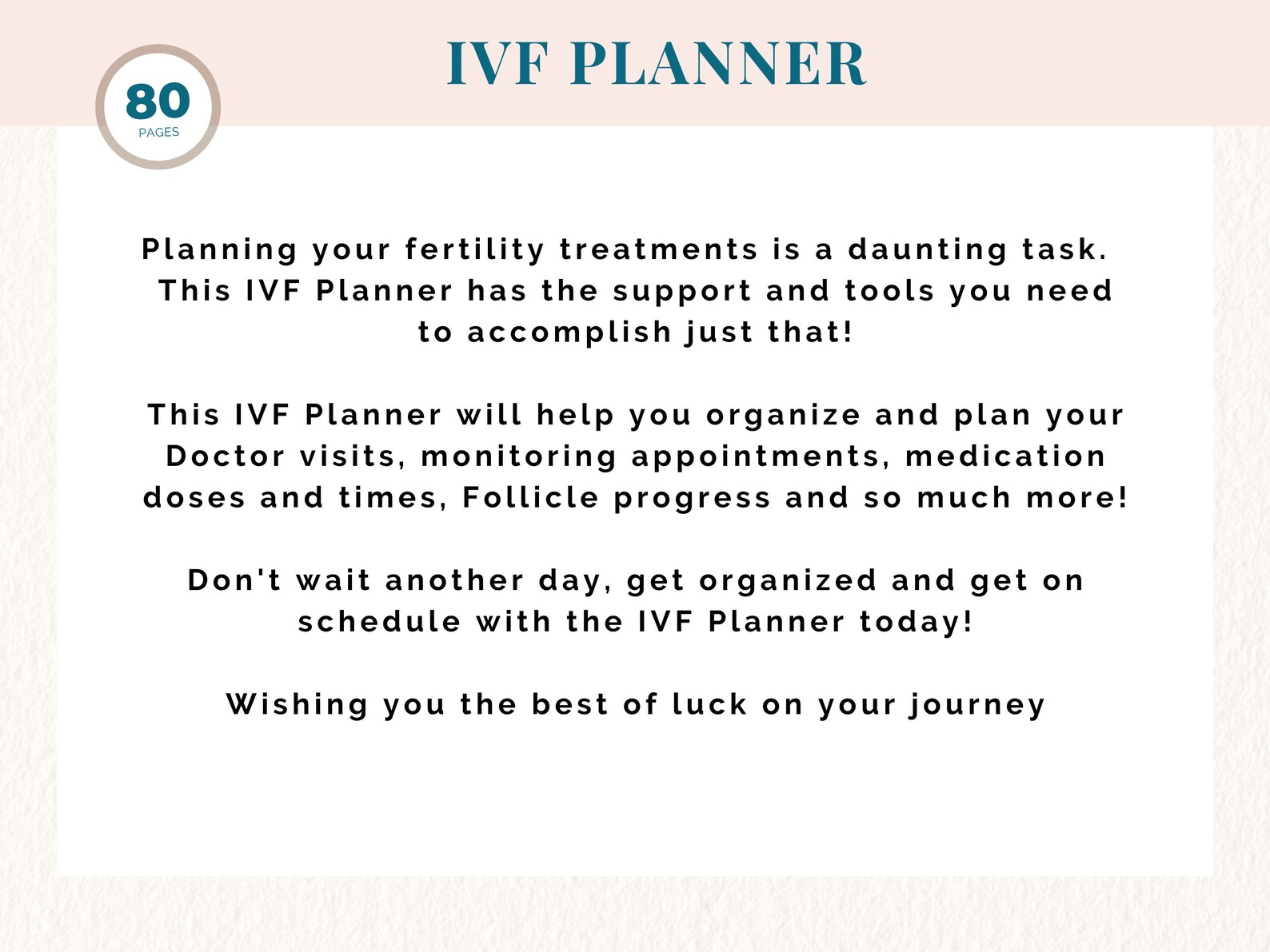 IVF Planner Printable TTC Journal IUI Medication Tracker Conception ...