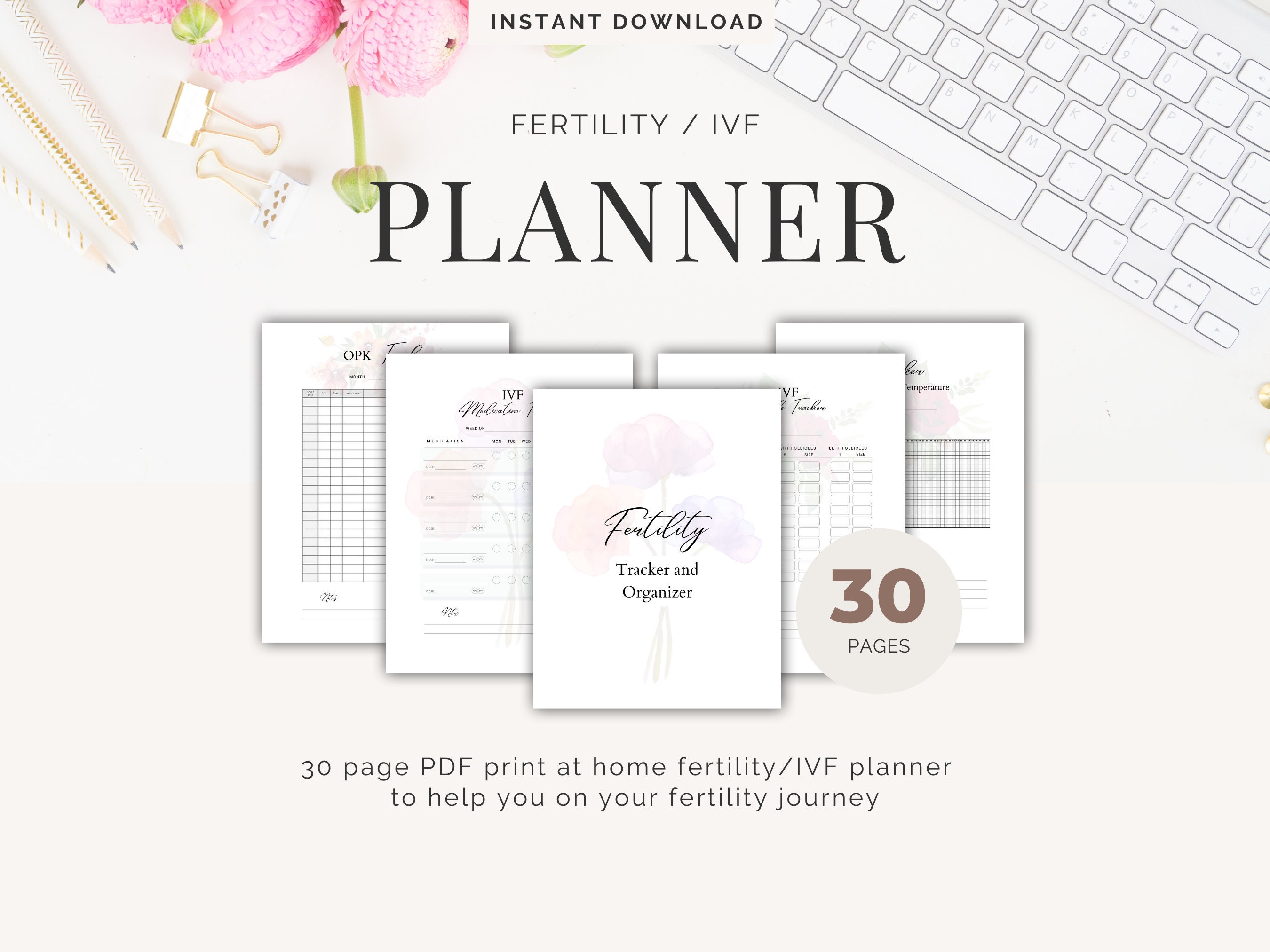 IVF Planner Printable TTC Journal IUI Medication Tracker Conception ...