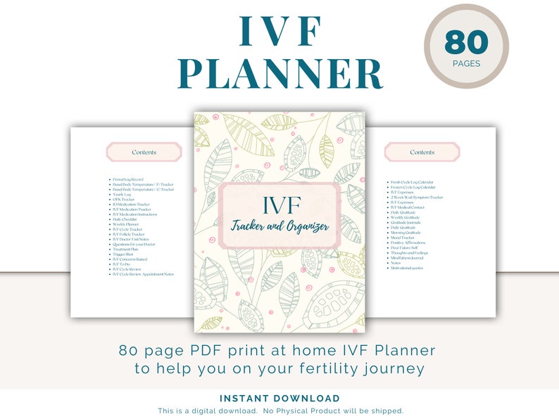 IVF Planner: Fertility Tracker, Medication Log (printable PDF) - Etsy