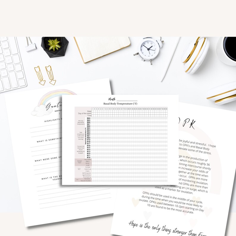 OPK Tracker, Basal Body Temperature Planner, TTC Journal, Basal Body ...