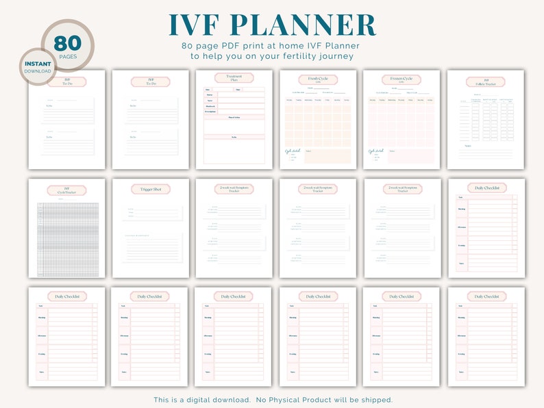 IVF Planner Printable TTC Journal IUI Medication Tracker Conception ...