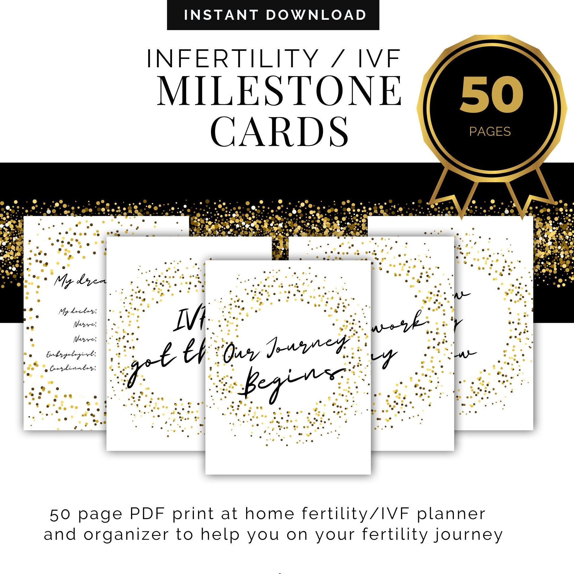 IVF, Ivf Milestone Cards, Ivf Gift, Ivf Journey, Ivf Cards, Ivf Journal ...