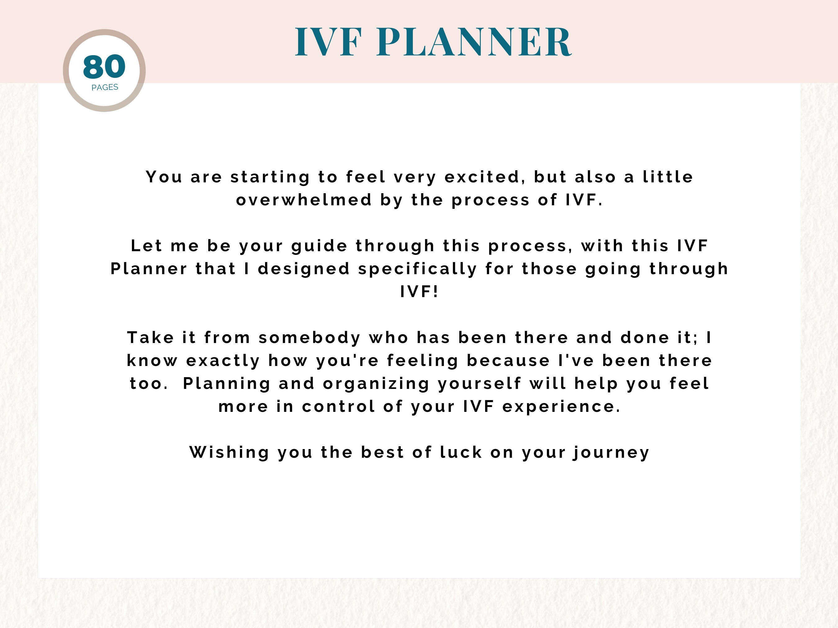 IVF Planner Printable TTC Journal IUI Medication Tracker Conception ...