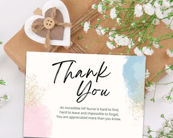 IVF Nurse Thank You Card: Floral Appreciation Gift (digital Download ...