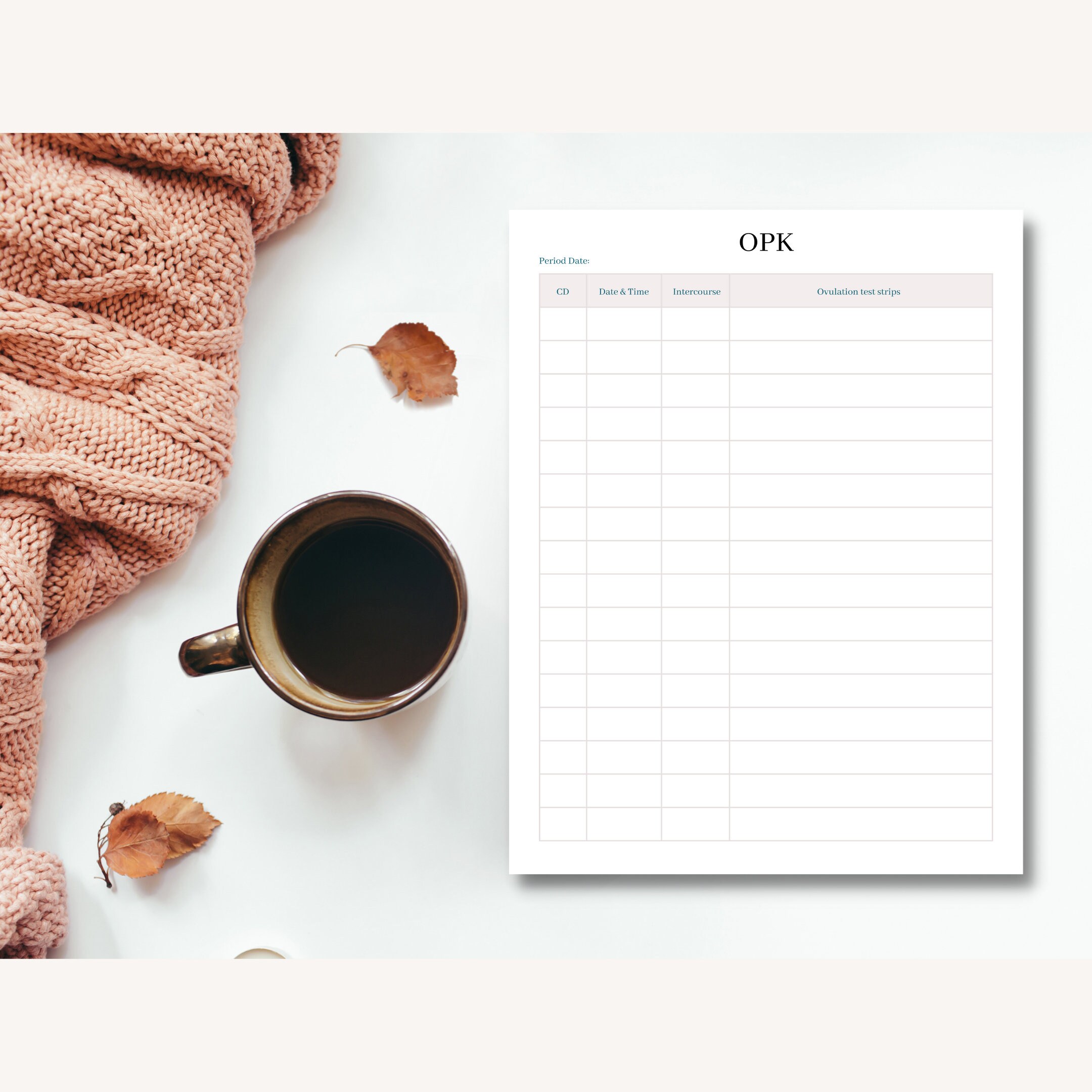 OPK Tracker, Basal Body Temperature Planner, TTC Journal, Basal Body ...