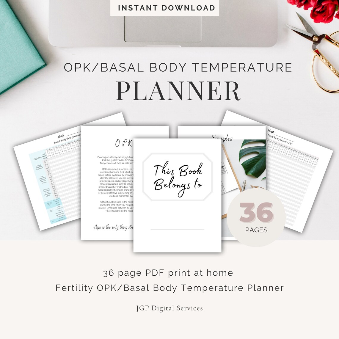 OPK Tracker, Basal Body Temperature Planner, TTC Journal, Basal Body ...
