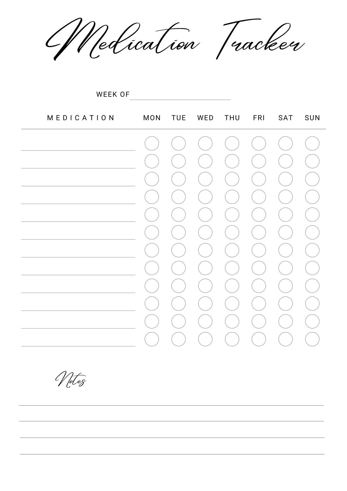 Medication Tracker PDF Digital Download Printable Planner Journal ...