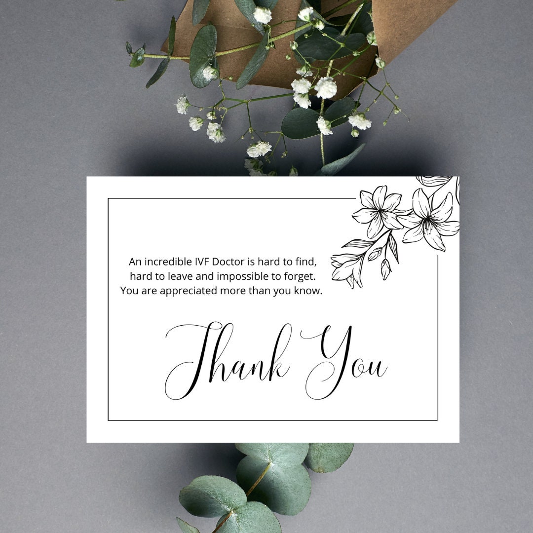 Fertility Nurse Thank You Card: IVF Nurse Appreciation (digital ...