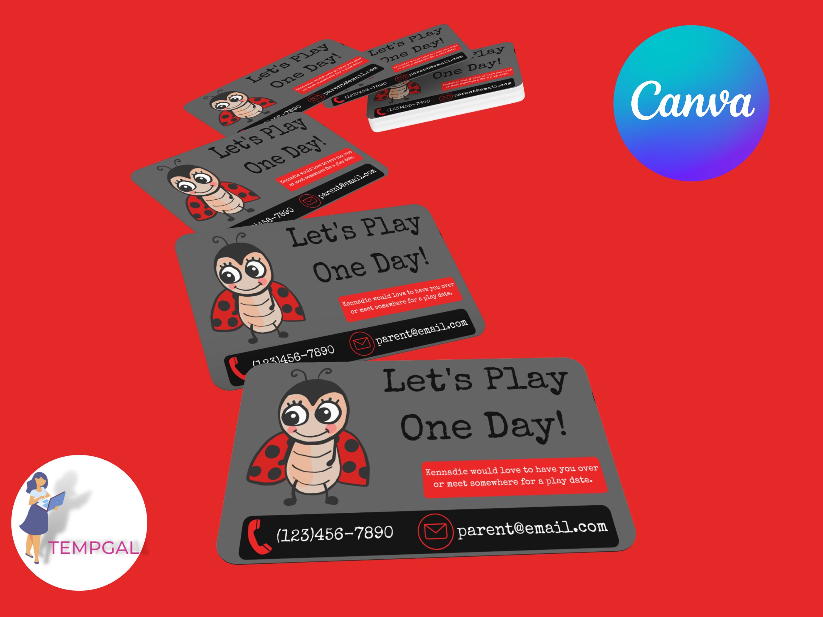 Editable Playdate Calling Card - Etsy