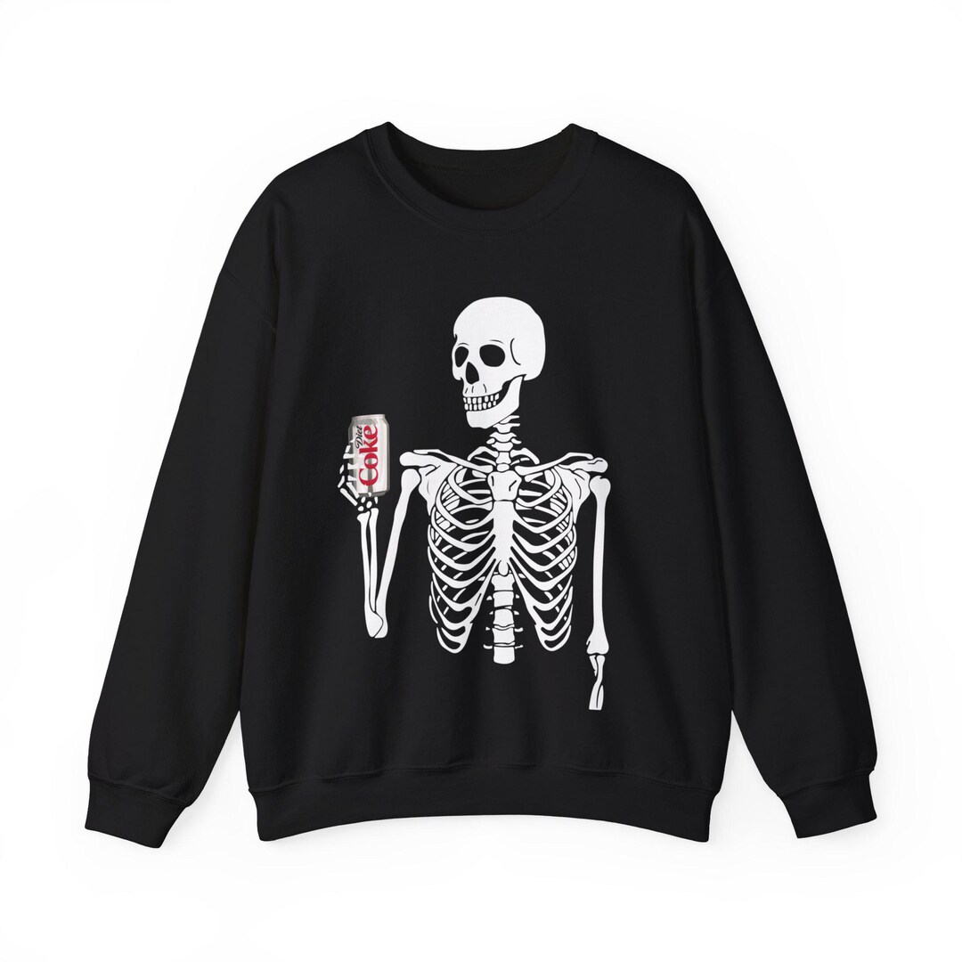Surviving Purely on Diet Coke Skeleton Halloween Unisex Crewneck ...