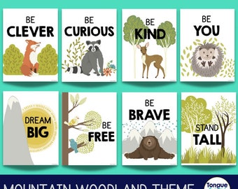 Mountain Theme Name Tags instant Download - Etsy