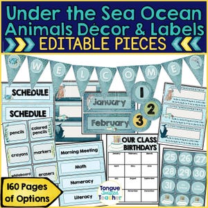 Under the Sea Ocean Animals Classroom Décor and Labels - Etsy