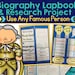 Biography Report Graphic Organizers and Lapbook Research Project ...