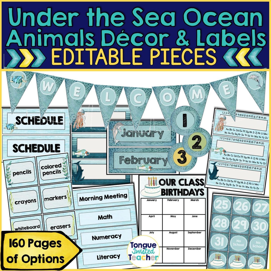Under the Sea Ocean Animals Classroom Décor and Labels - Etsy