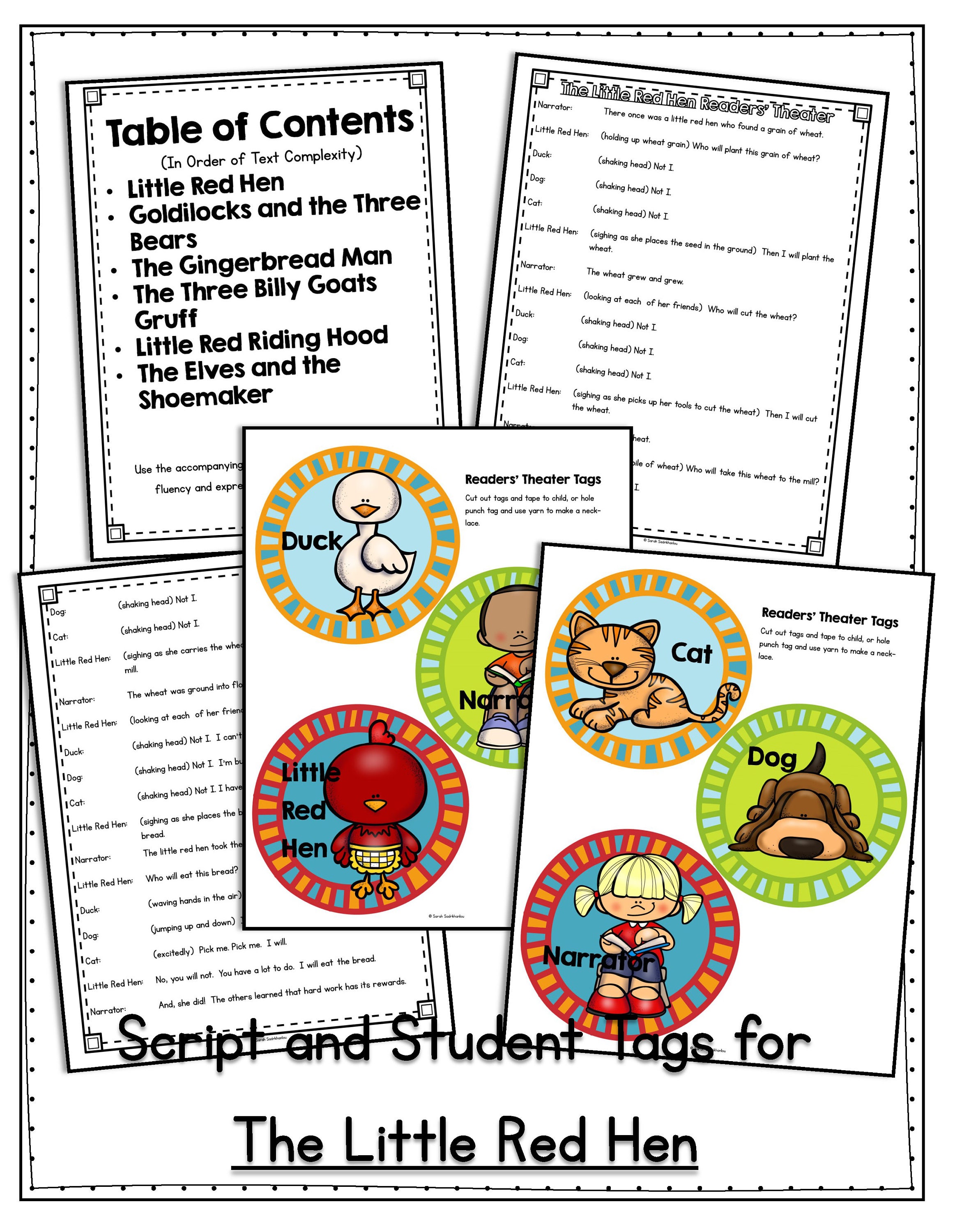 Fairy Tale Readers' Theater Scripts and Student Character Tags - Etsy