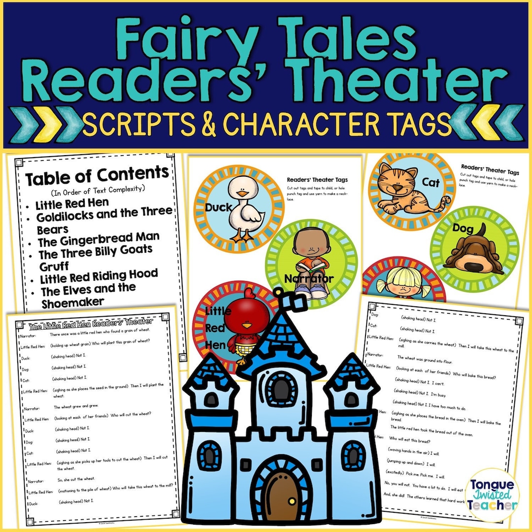 Fairy Tale Readers' Theater Scripts and Student Character Tags - Etsy
