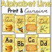 Yellow Bees Theme Alphabet Line Print and Cursive Classroom Decor - Etsy