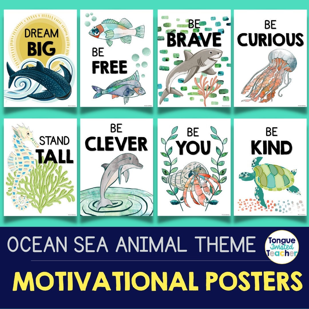 Ocean Sea Animal Theme Motivational Posters Classroom Or Etsy ocean-sea-animal-theme-motivational-posters-classroom-or-etsy