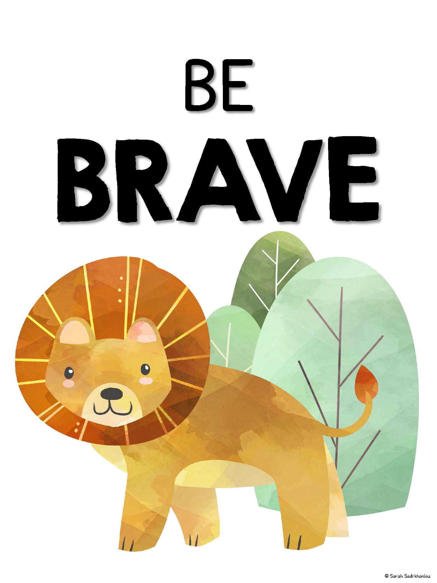 Watercolor Animal Theme Motivational Posters Classroom Decor Child's ...