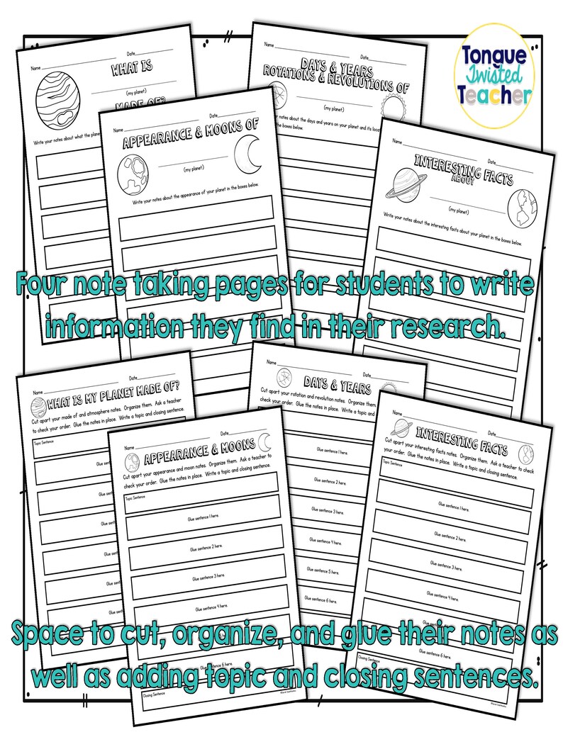 Planet Research Project Report With Graphic Organizer - Etsy