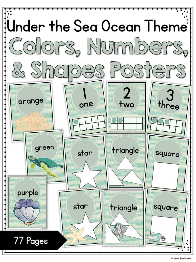 Under the Sea Ocean Classroom Décor Numbers Shapes Colors Posters - Etsy