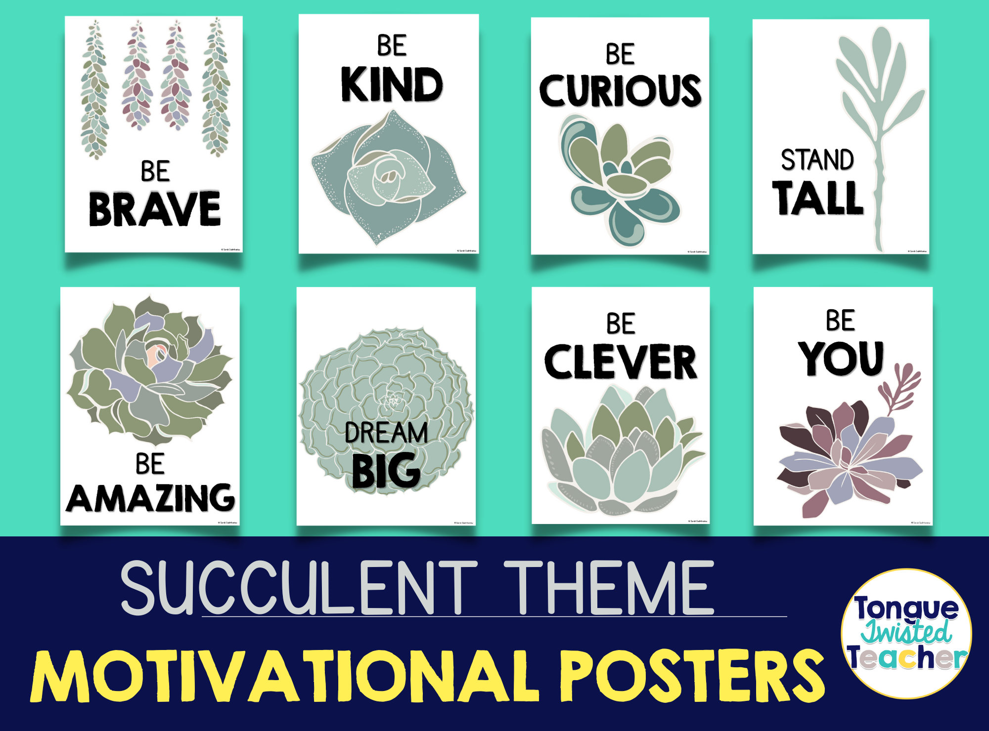 Succulent Plant Theme Motivational Posters Classroom Decor - Etsy