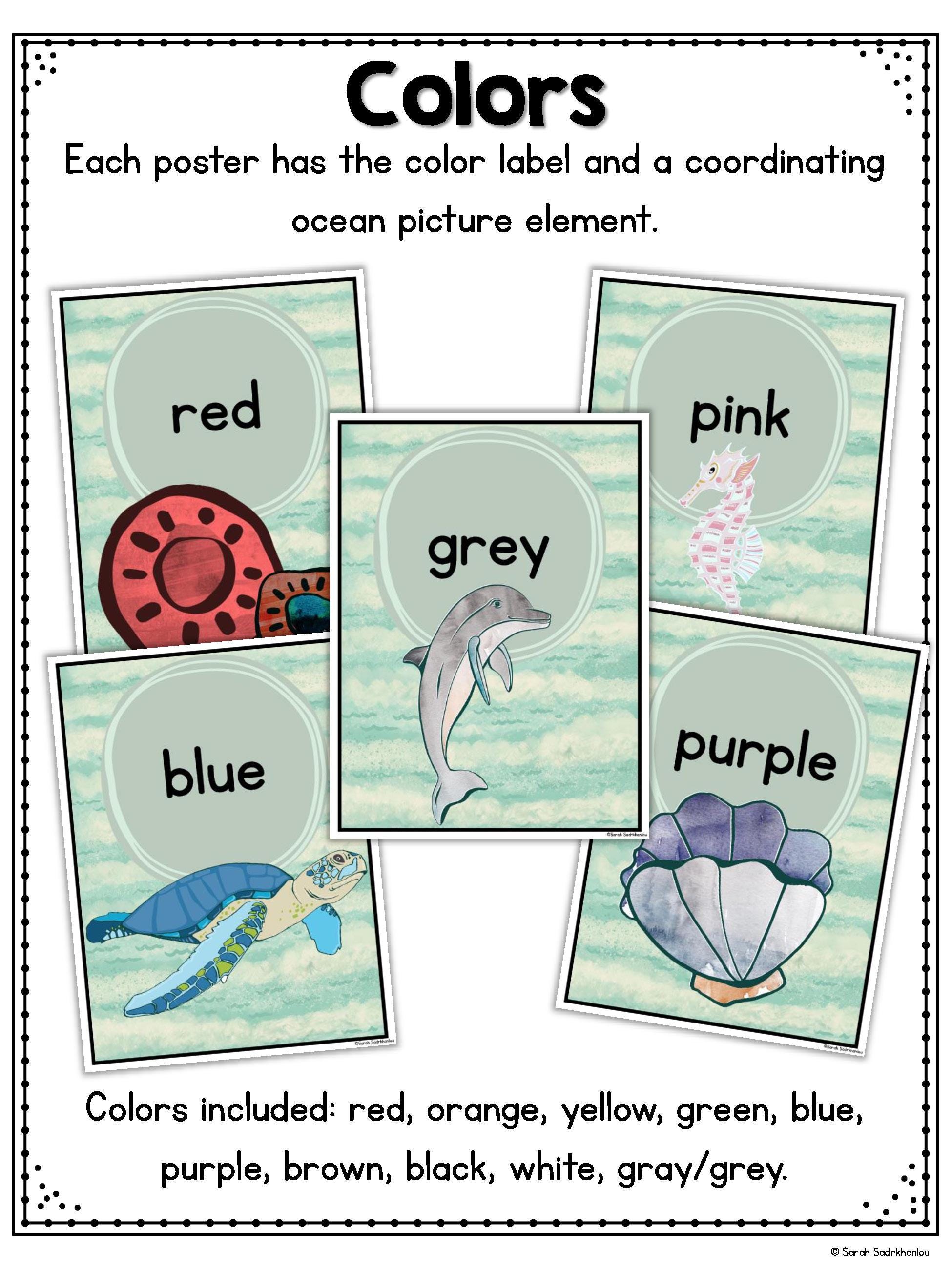 Under the Sea Ocean Classroom Décor Numbers Shapes Colors Posters - Etsy