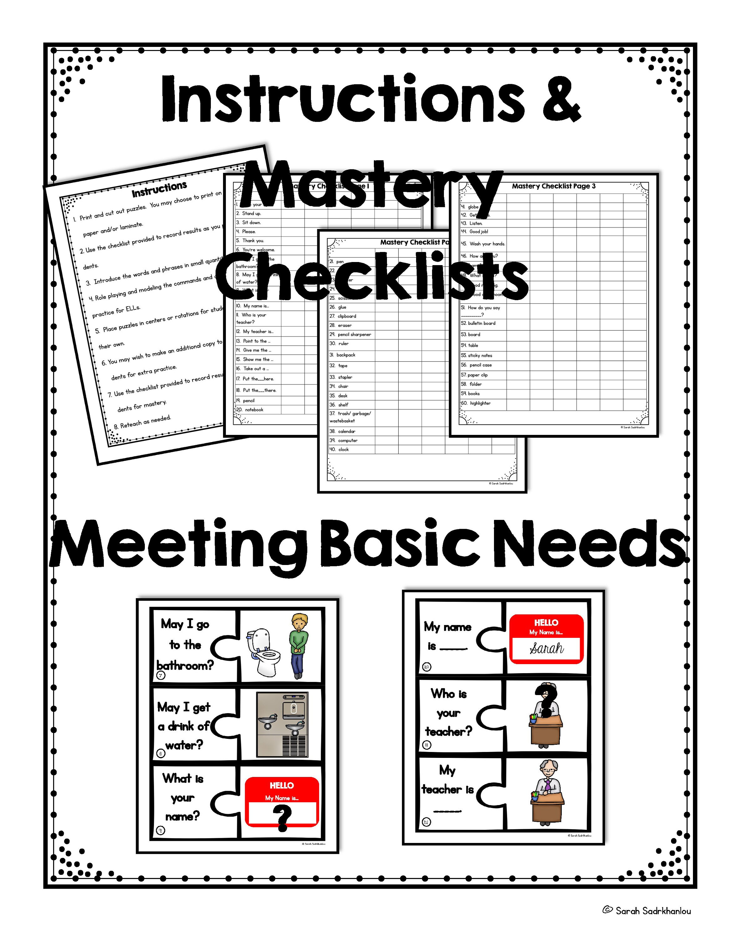 Survival English Puzzles Questions Commands Classroom ESL Vocabulary ...