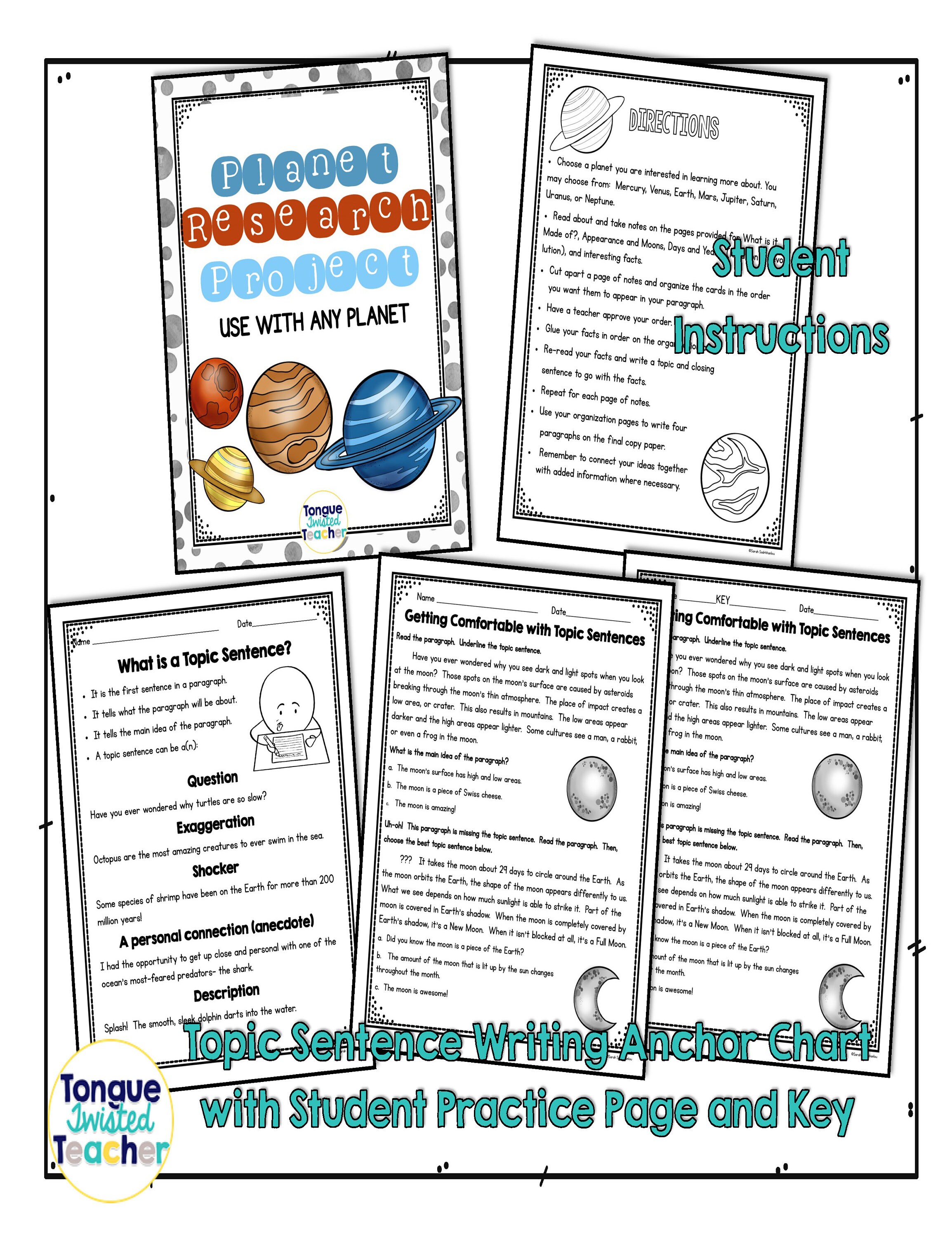 Planet Research Project Report With Graphic Organizer - Etsy