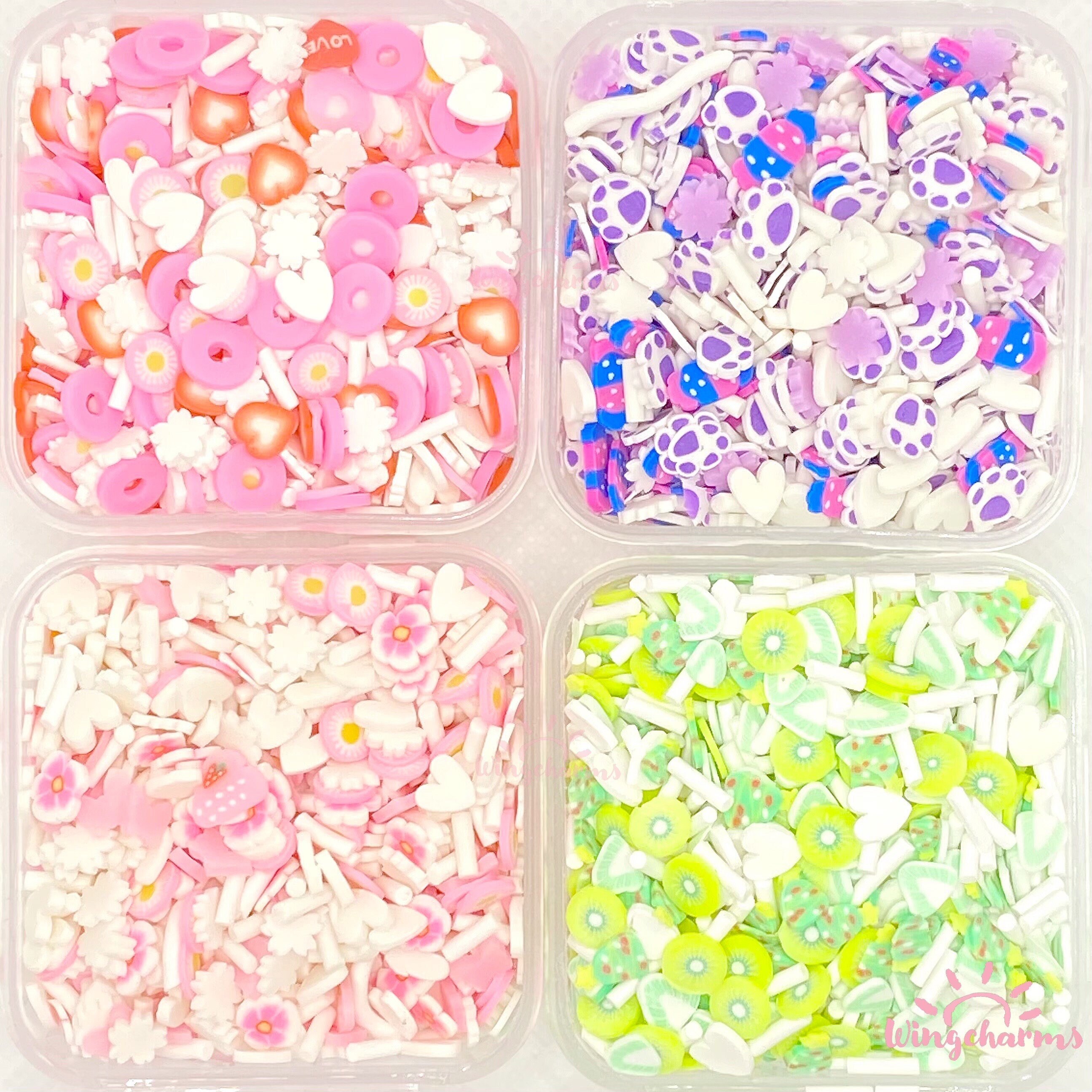 Polymer Clay Fruits Sprinkle Mix With Container, Fake Sprinkles ...