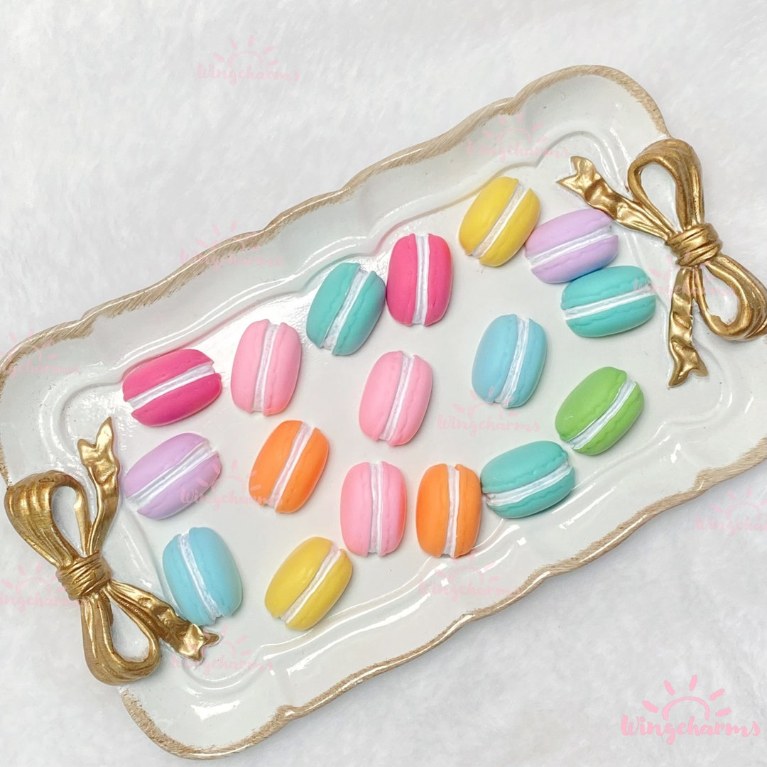 Pastel Color Half Macaron Cabochon Set of 8, Decoden Charms, Decoden ...
