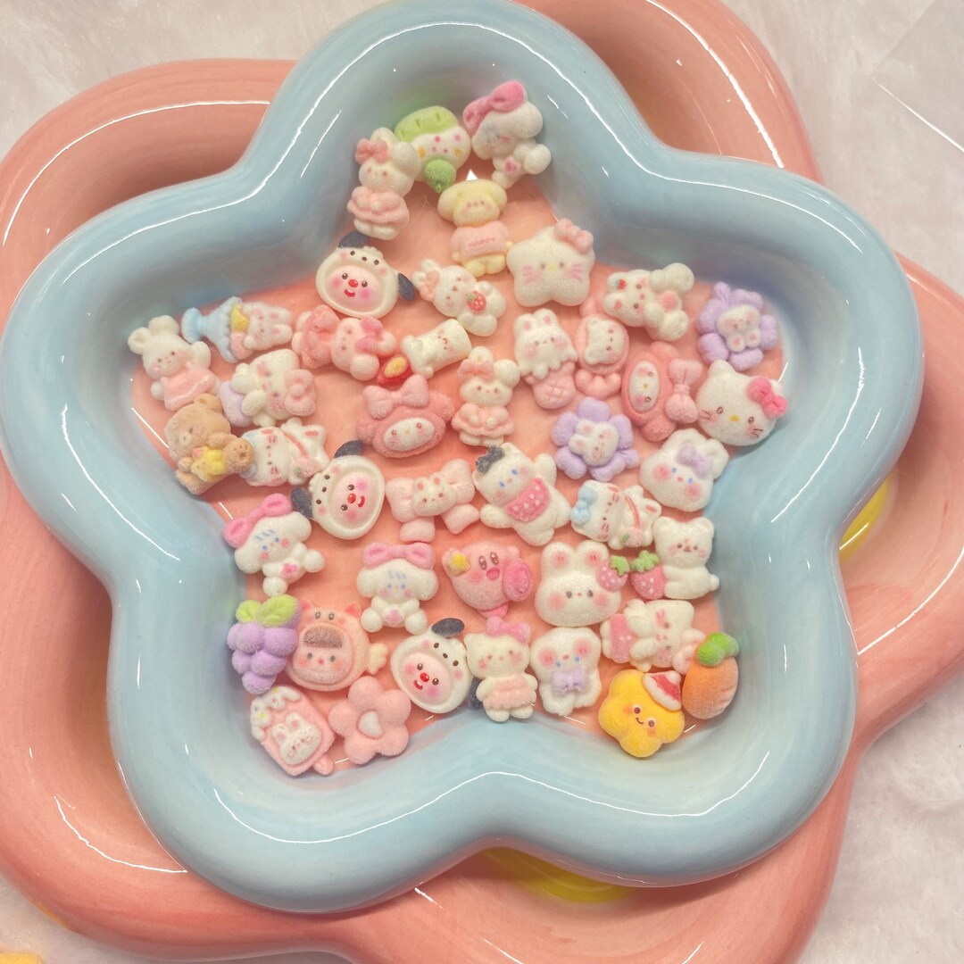 Fuzzy Mini Cabochon Mix,velvet Textured Cute Kawaii Mini Charms,mini ...